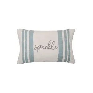 Carol & Frank Morgan Christmas Holiday Striped Decorative Lumbar Pillow Collection - Blue 14" X 22"